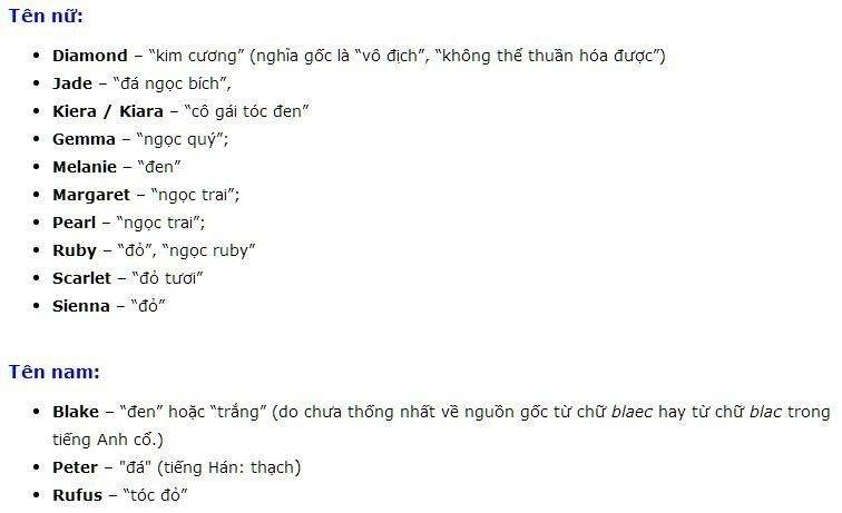 Tên Tiếng Anh Hay Cho Con Trai Và Con Gái Sinh Năm 2015